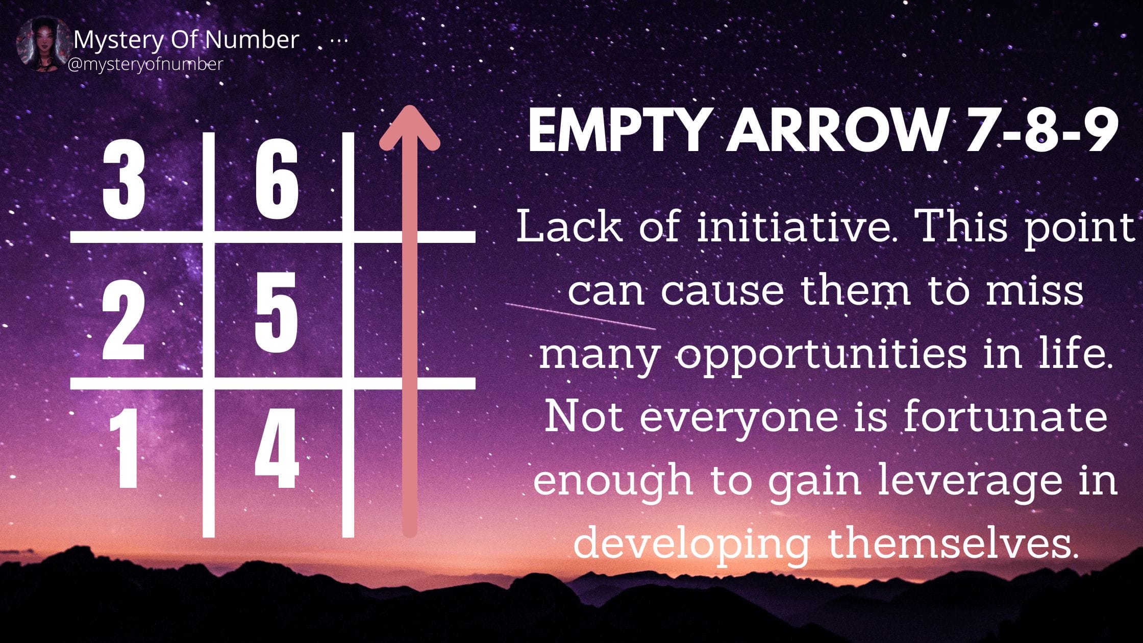 Empty arrow 7 8 9 - Numerology